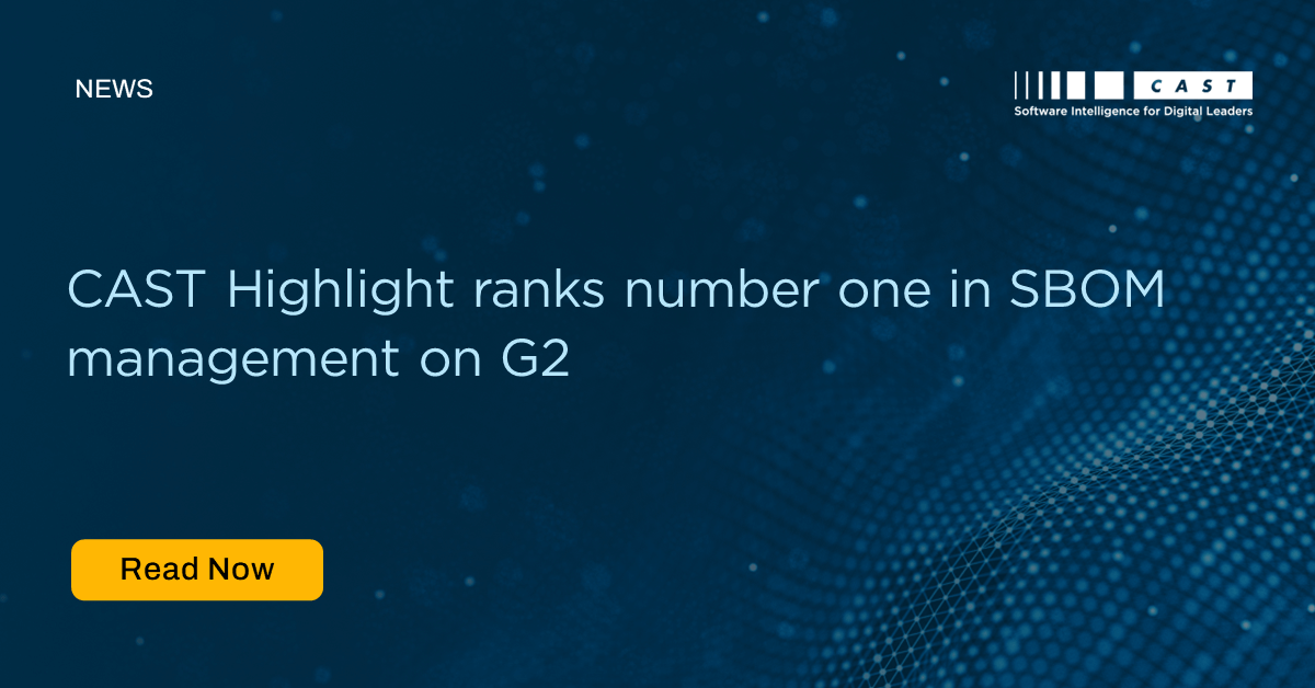 CAST Highlight ranks number one in SBOM management on G2